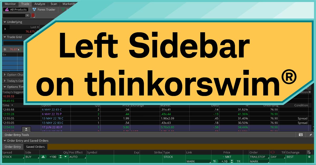 Customizing Gadgets And Sidebar On Thinkorswim Charles Schwab