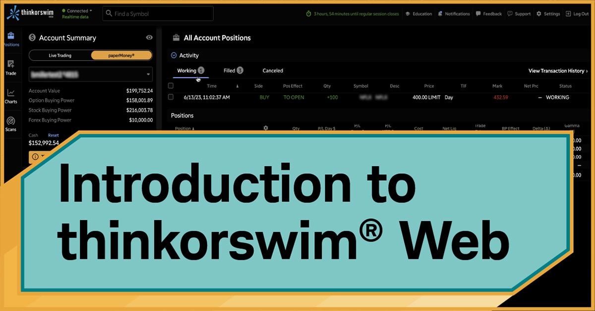 Introduction To Thinkorswim® Web Charles Schwab